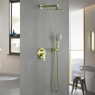 Modern Brushed Gold Shower Set - Bed Bath & Beyond - 41821916