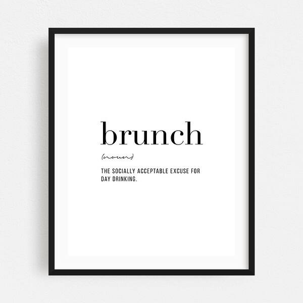 Definition Brunch Typography Black White Definitions Art Print/Poster ...