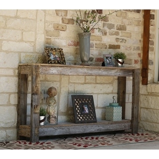 Rustic Farmhouse Handmade Reclaimed Wood Sofa Console Table - Bed Bath ...