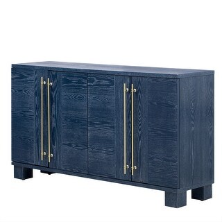 Wood Traditional Style Sideboard with Adjustable Shelves and Gold ...