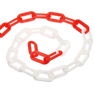 0.3" Dia Plastic Chain Barrier Safety Link Chain Stanchion Red White ...