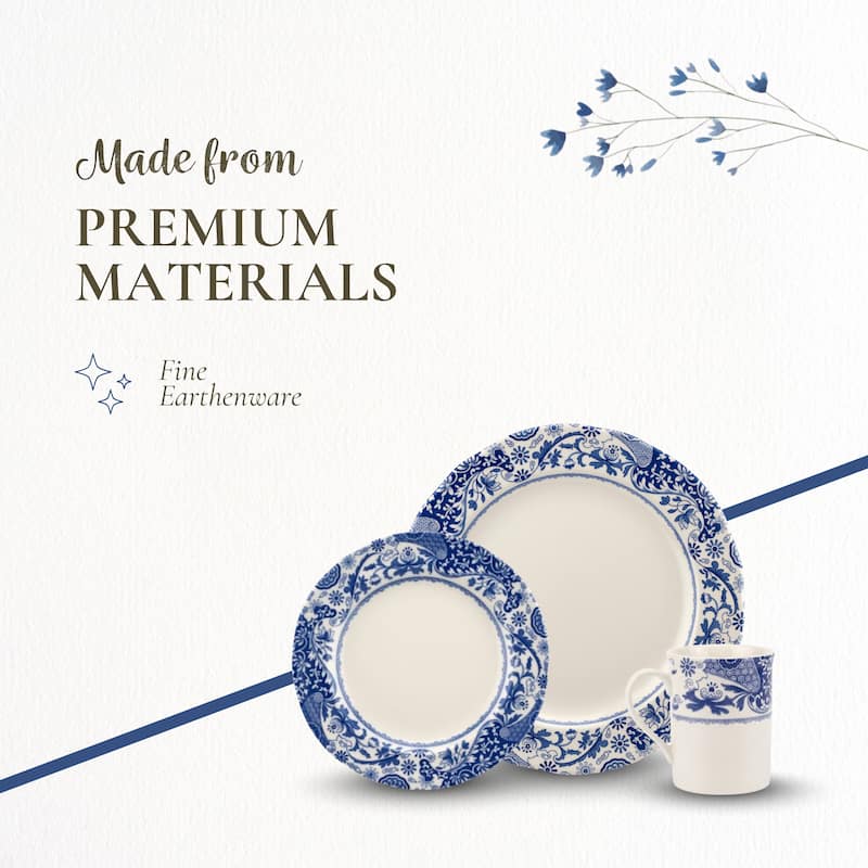Spode Blue Italian Brocato 12 Piece Set - Overstock - 38375331