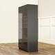 Modern Display Cabinet with Pop-up Glass Doors and Wine Rack Lighted ...