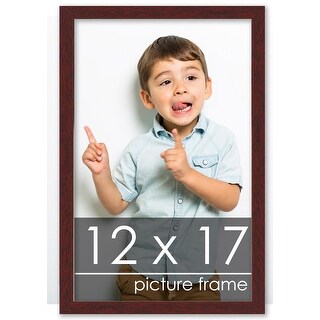 12x17 Traditional Mahogany Complete Wood Picture Frame with UV Acrylic ...