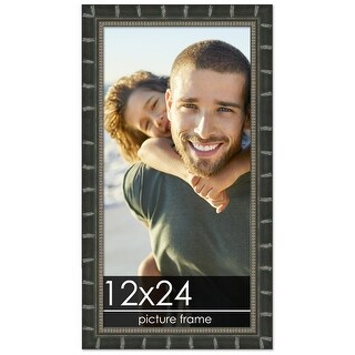 12x24 Bamboo Black Complete Wood Picture Frame with UV Acrylic, Foam ...