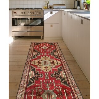 Fine Vintage Distressed Jagger Red/Beige Runner - 3'1" x 9'4" - Bed ...