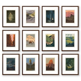 Americanflat Set of 12 National Park Prints by Anderson Design Group - Ready Framed Artwork in ...
