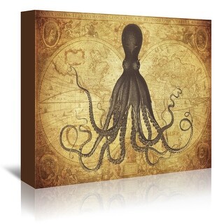 8" x 10" Gold Octo Map by Coastal Print & Design Wrapped Canvas Wall ...