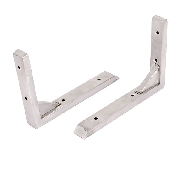 150mm x 100mm L Shape Shelf Support Corner Angle Bracket 2 Pcs - Silver ...