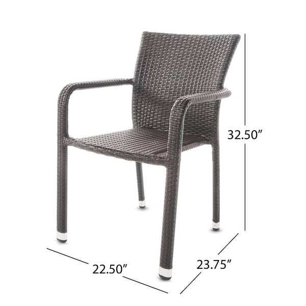 Dover Outdoor Wicker Armed Lightweight Stacking Chairs (Set of 4) by ...