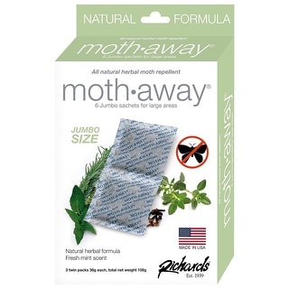 Moth Away All Natural Herbal Moth Repellent - Non Toxic - Jumbo Sachets ...