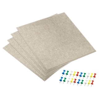 4Pcs Felt Pin Board Tile Self Adhesive Square Wall Bulletin Push Pin ...