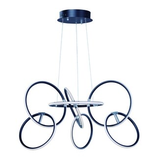 Modern Contemporary LED Pendant Ringer Black / Polished Chrome - Exact ...