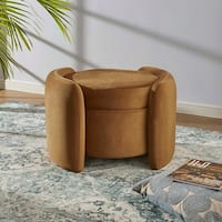 SAFAVIEH Kibo Curved Waterfall Velvet Ottoman - On Sale - Bed Bath ...