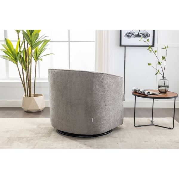 360 Degree Swivel Barrel Chair, Comfy Round Accent Sofa Chair with ...