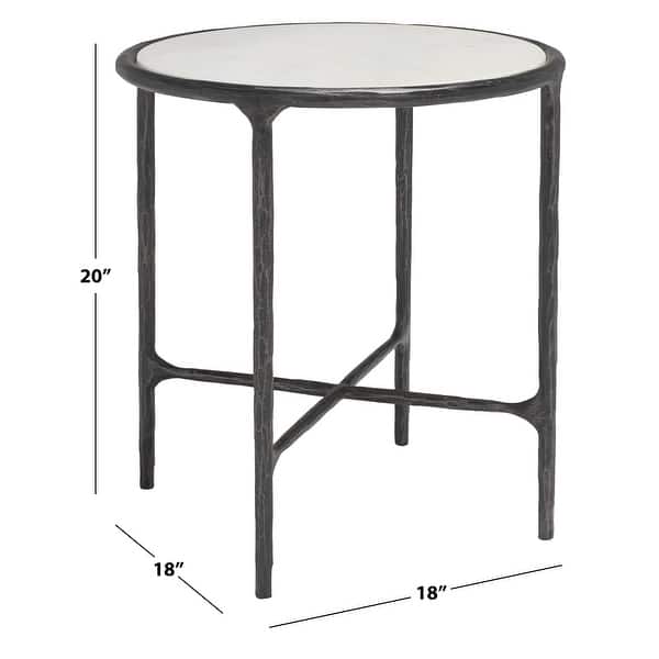 SAFAVIEH Couture Jessa Forged Metal Round End Table - 18"W x 18"D x 20 ...