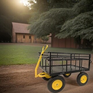 Steel Garden Cart with Removable Mesh Sides to Convert into Flatbed ...