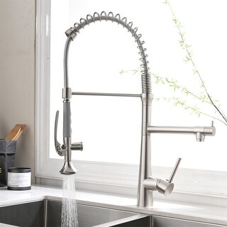 Kitchen Sink Faucet,Single Handle Pre-Rinse Spring Sprayer Faucets ...