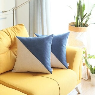 Set Of 2 Blue And Ivory Diagonal Pillow Covers - Bed Bath & Beyond ...