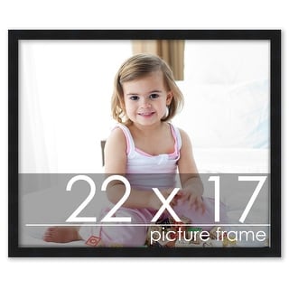 22x17 Contemporary Black Complete Wood Picture Frame with UV Acrylic ...