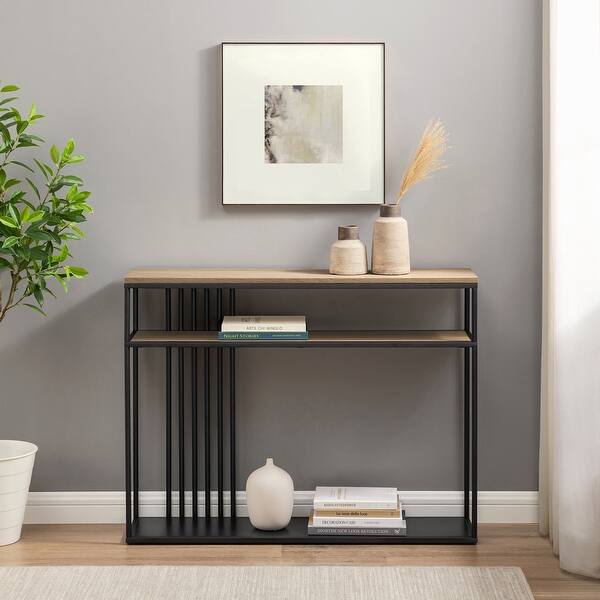 Middlebrook Contemporary Slatted-Metal Entry Table - Bed Bath & Beyond ...