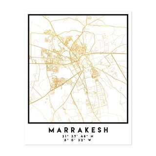 Marrakesh Morocco Marrakesh Street Map Maps Minimal Art Print/Poster ...