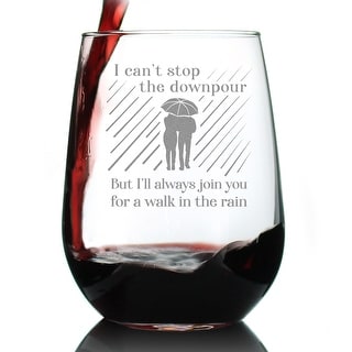 Walk In The Rain - Stemless Wine Glass - Sympathy Bereavement Gifts ...
