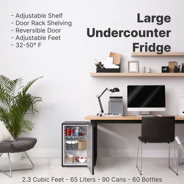 Husky Premium 65L Solid Door 2.3 C.ft. Freestanding Under-Counter Mini ...