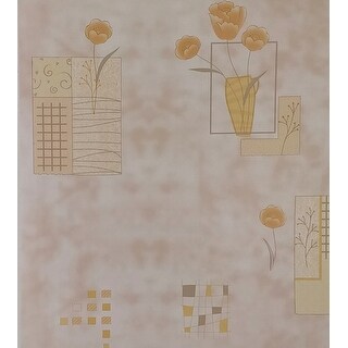 Dundee Deco Sepia Yellow 18' L x 18" W Peel and Stick Wallpaper Roll ...