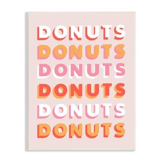 Stupell Orange Pink Donuts Text Pattern Design Wood Wall Art - Bed Bath ...