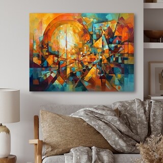 Designart "Abstracting The Cubist Form I" Abstract Cubism Metal Wall ...