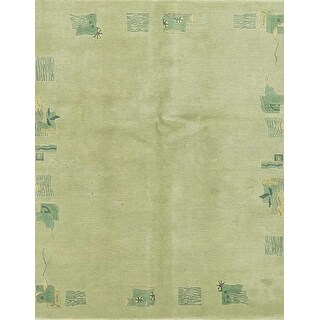 Ahgly Company Machine Washable Abstract Avocado Green Area Rugs - Bed ...