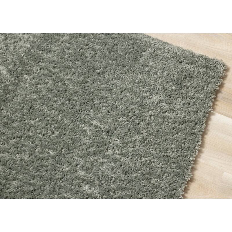 Taylor Collection - Plush Sage Green Shag Area Rug - Overstock - 42314032