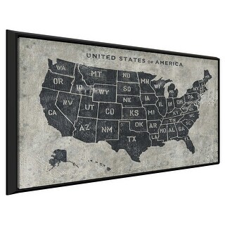 "Grunge USA Map" Print on Floating Canvas - Bed Bath & Beyond - 36382630