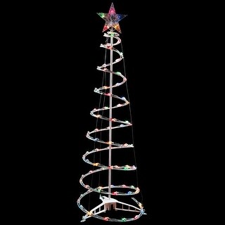 4ft Lighted Spiral Christmas Tree with Star Tree Topper Multi Lights ...