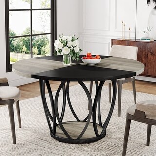 Round Dining Table Circle Dinner Table for Kitchen Dining Room - Bed ...