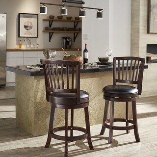Haas Wood Swivel Counter Height Stool, Dark Cherry/Black - none - Bed ...