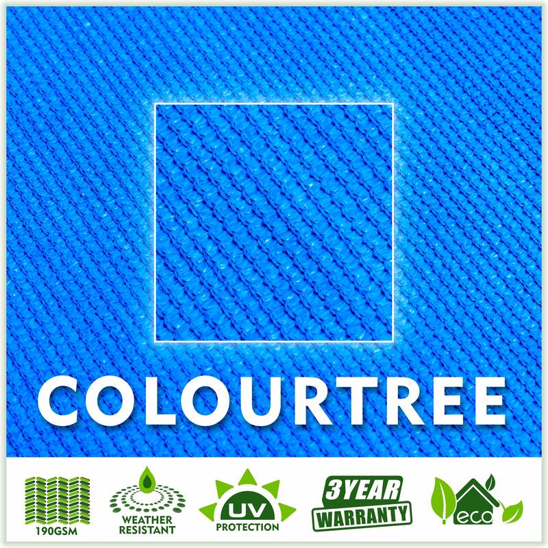 ColourTreeUSA Square Custom Size Blue Sun Shade Sail HDPE Mesh Fabric ...