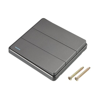 Light Switch Wall Panel Push Button 3 Gang 1 Way Grey 250V 10A ...