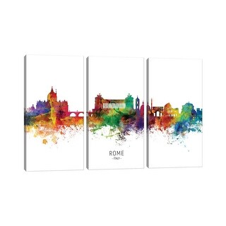 iCanvas "Rome Italy Skyline" by Michael Tompsett 3-Piece Canvas Wall ...