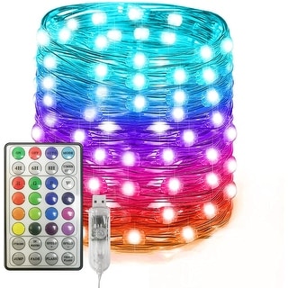 100LT Color Changing Fairy Light 33FT USB RGB String Lights - Yellow ...