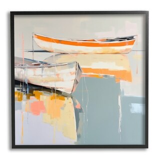 Stupell Modern Orange Boats Framed Giclee Art Design by Irena Orlov ...