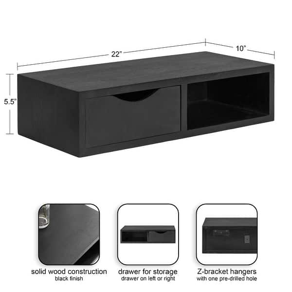 Kate and Laurel Hutton Floating Side Table with Drawer - Bed Bath ...