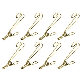 8Pcs Stainless Steel Clothespin with Hook Universal Hanging Clips ...