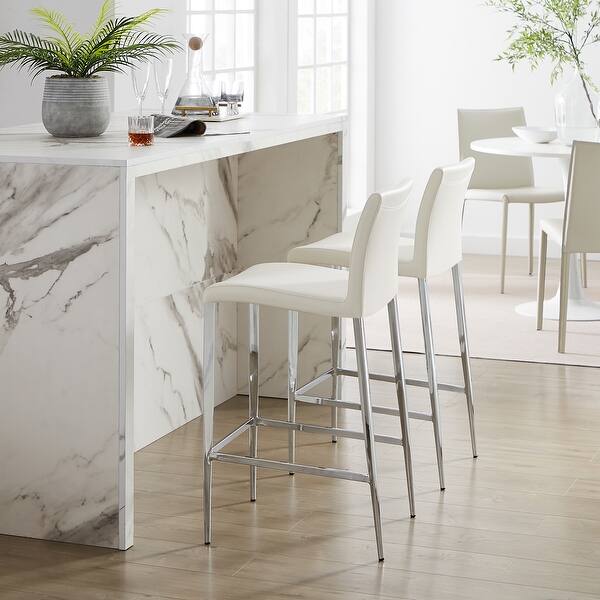 Delta Modern Leatherette & Chrome Counter Stool - Contract Grade - Bed ...