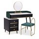 Sintered Stone Dressing Table Set with Mirror and Stool - Bed Bath ...