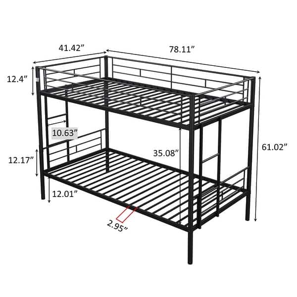 Merax Twin over Twin Metal Bunk Bed with Two-side Ladders - Bed Bath ...