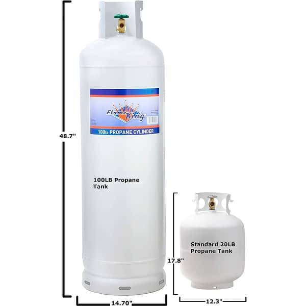 Flame King 100LB Steel Propane Tank Cylinder with POL Valve and Collar ...