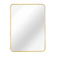 Modern 22 "x30" Metal Rectangular Bathroom Wall Mirror,Black,Gold ...