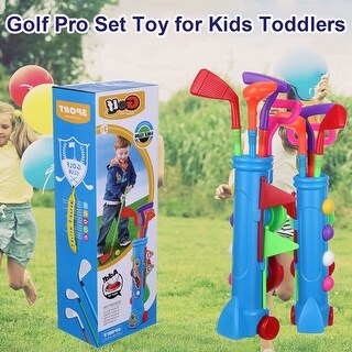 Golf Pro Set Toys for Kids Toddlers Golf Clubs Flags Practice Balls ...